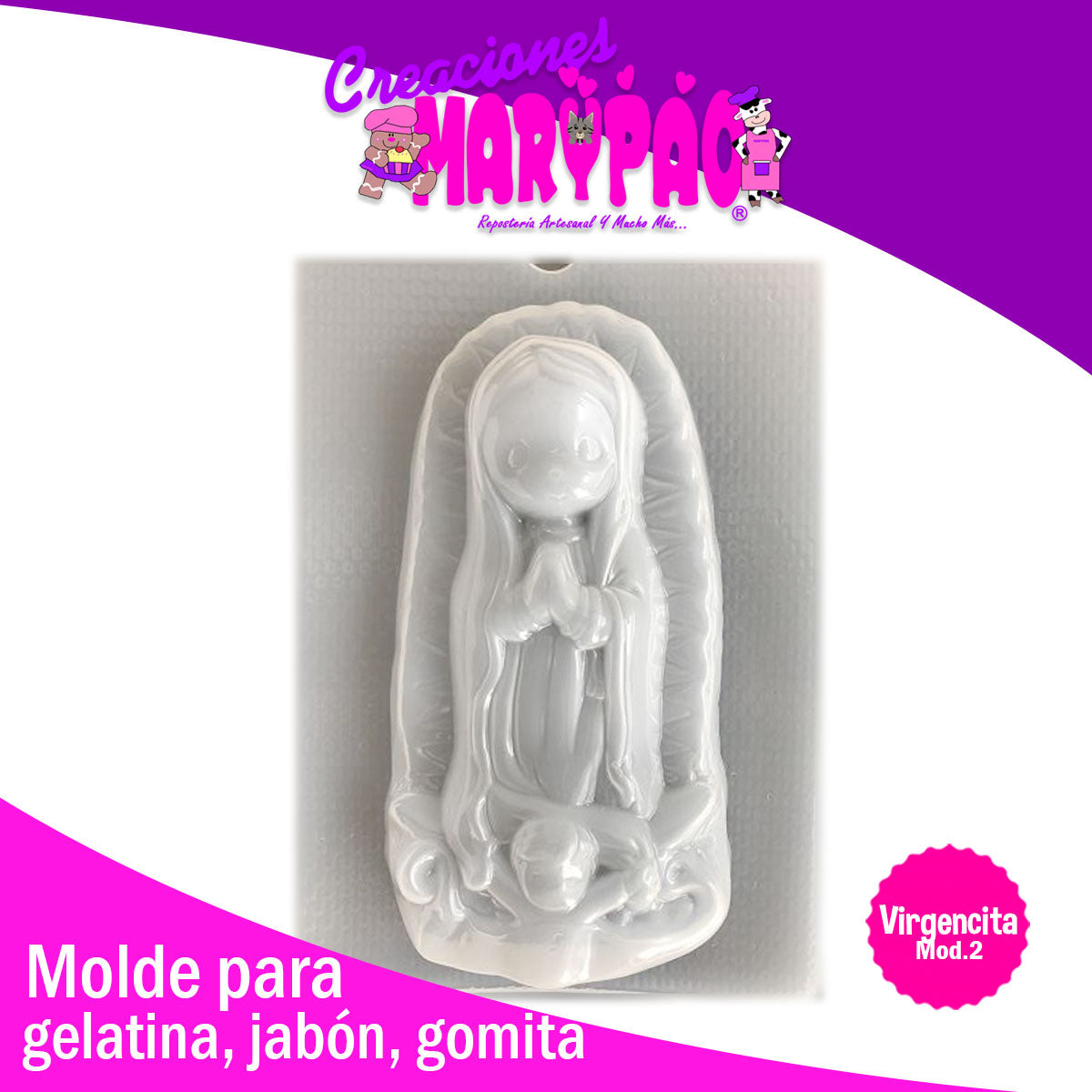 Molde Virgen Para Gelatina Figuras De Yeso Mod2 Creaciones Marypao