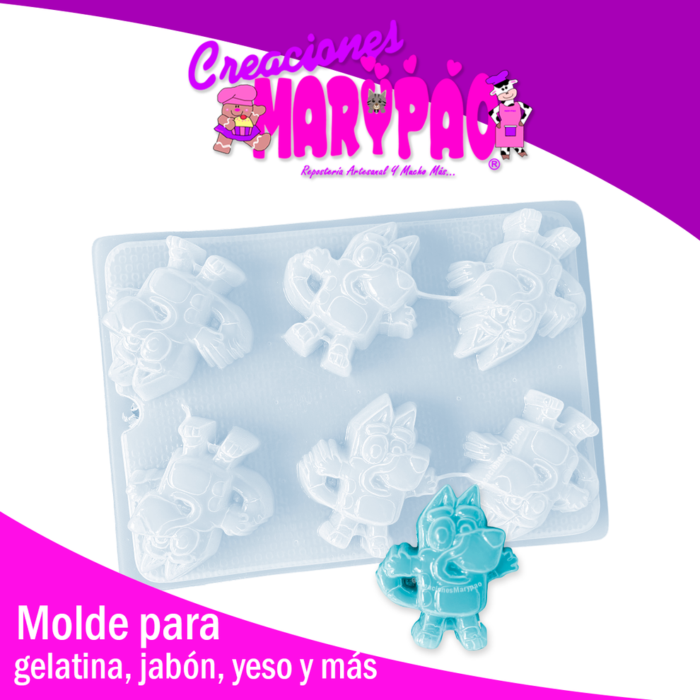 Molde Bluey Nuevo Diseño Gelatinas Figuras de Yeso 🐶 – Creaciones Marypao