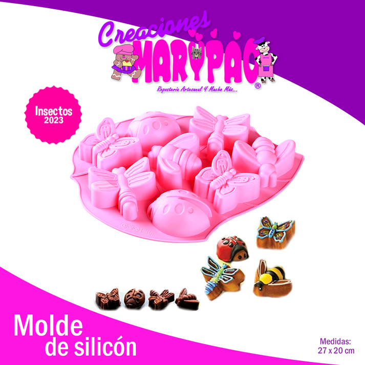 Molde de Silicón Insectos Mariposa Abeja Catarina Libélula – Creaciones ...